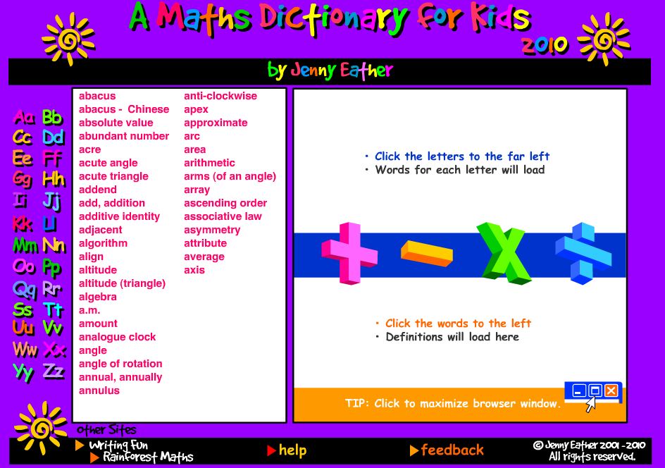 dictionary | Mathematics, Learning and Technology