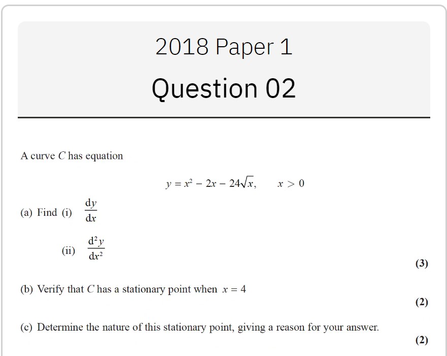 A Level Maths - questions by topic